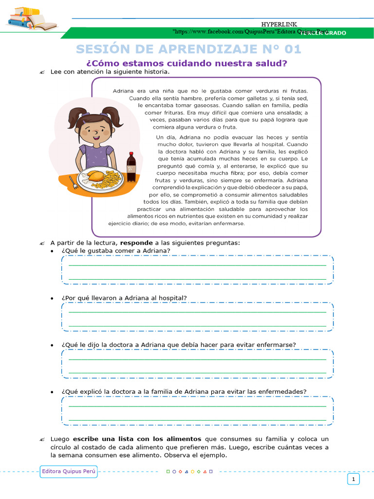 Anexo de Sesiones de Aprendizaje - EDA IX Semana 1 - Editora Quipus Perú | PDF