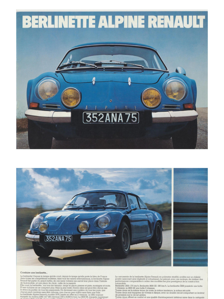 Catalogue Alpine A110 1976 | PDF