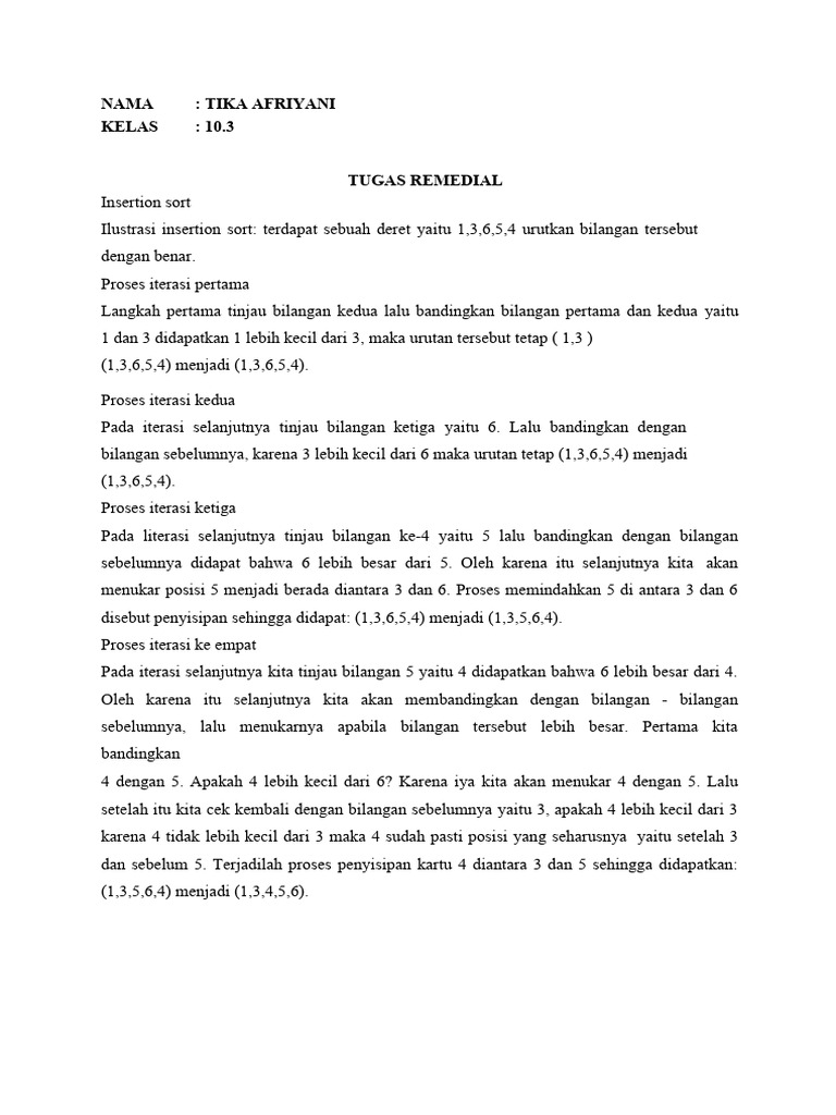 Insertion Sort TIKA | PDF