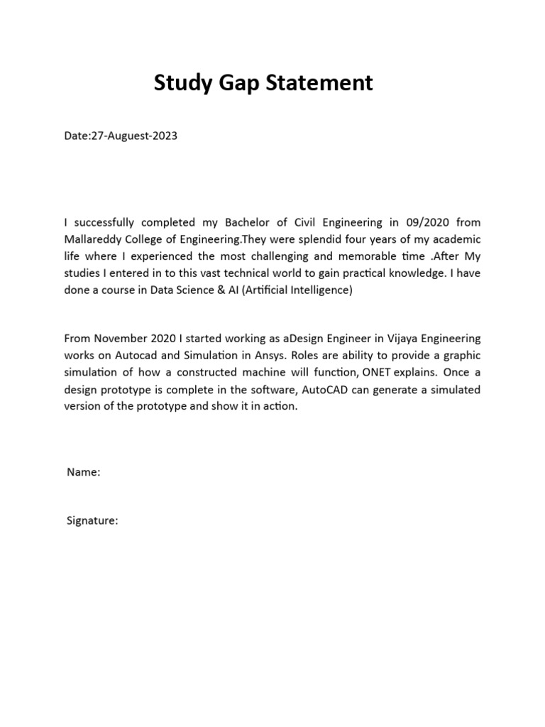 Study Gap Statement | PDF Study Gap Statement | PDF