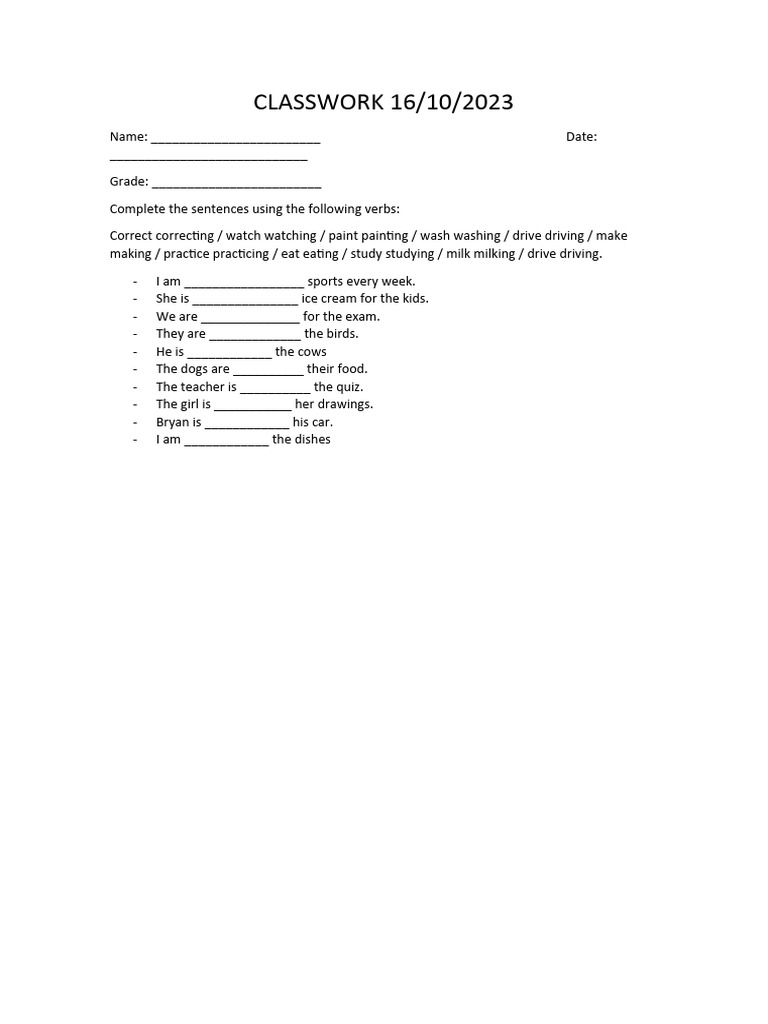 Classwork 16 Oct 2023 | PDF | Career & Growth | Sports & Recreation