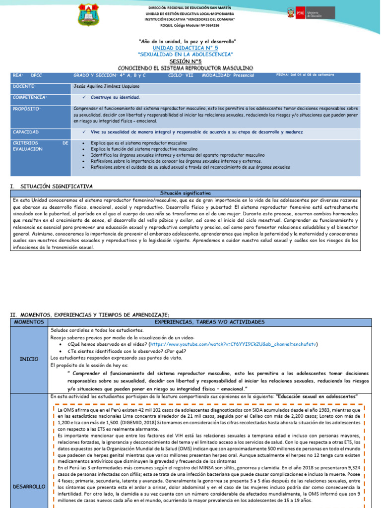SESION DE APRENDIZAJE #5 - DPCC 4° A, B y C - TERCER BIMESTRE - SEMANA 5 | PDF