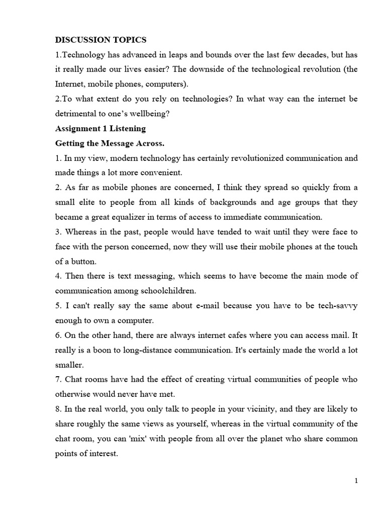 Getting The Message Across Listening | PDF