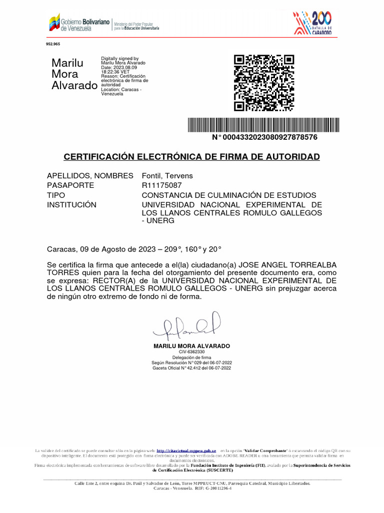 Certificacion Documento 6 Firmado | PDF