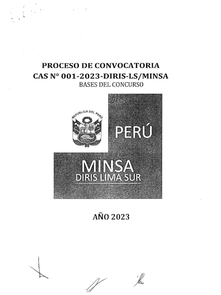 Proceso de Convocatoria Cas N°001-2023-Diris-Ls-Minsa | PDF Proceso de Convocatoria Cas N°001-2023-Diris-Ls-Minsa | PDF