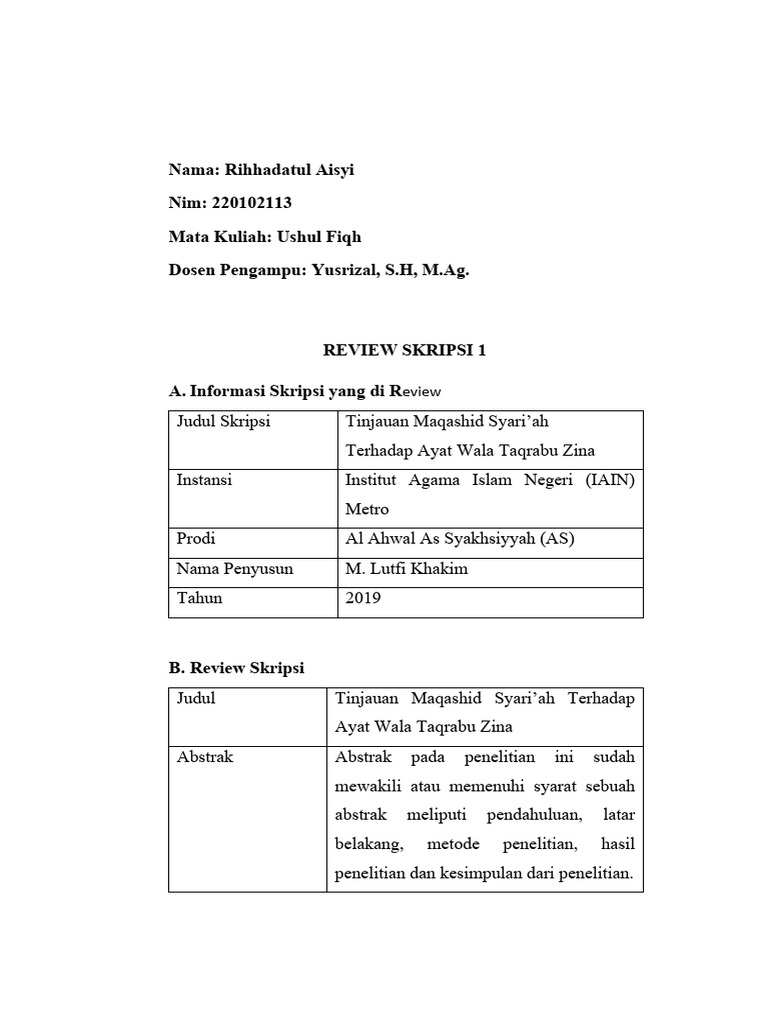 Tinjauan Maqashid Syari'ah Wala Taqrabu Zina | PDF | Filsafat | Sains ...