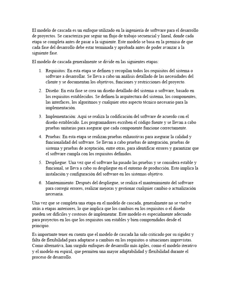 Modelo Cascada | PDF