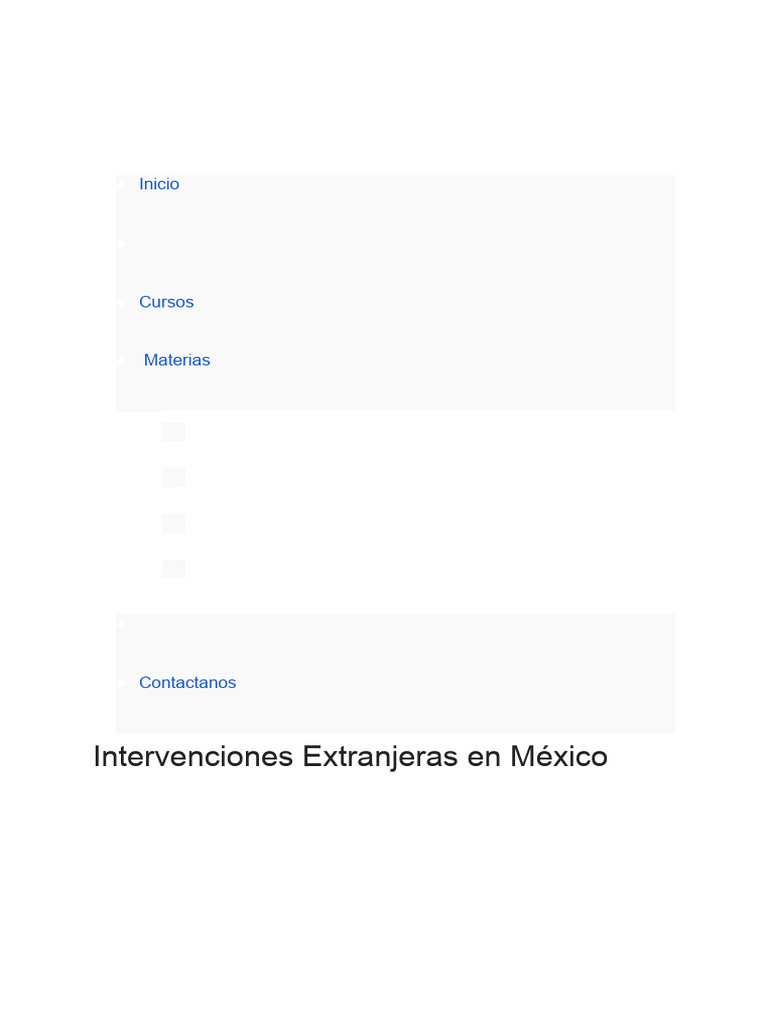 Intervenciones Extranjeras en México | PDF