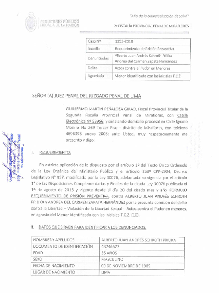 Requerimiento de Prision Preventiva | PDF Requerimiento de Prision Preventiva | PDF