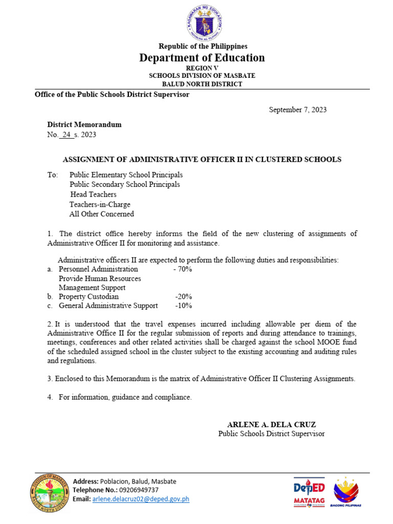 DM 24-AO II Clustered Schools | PDF