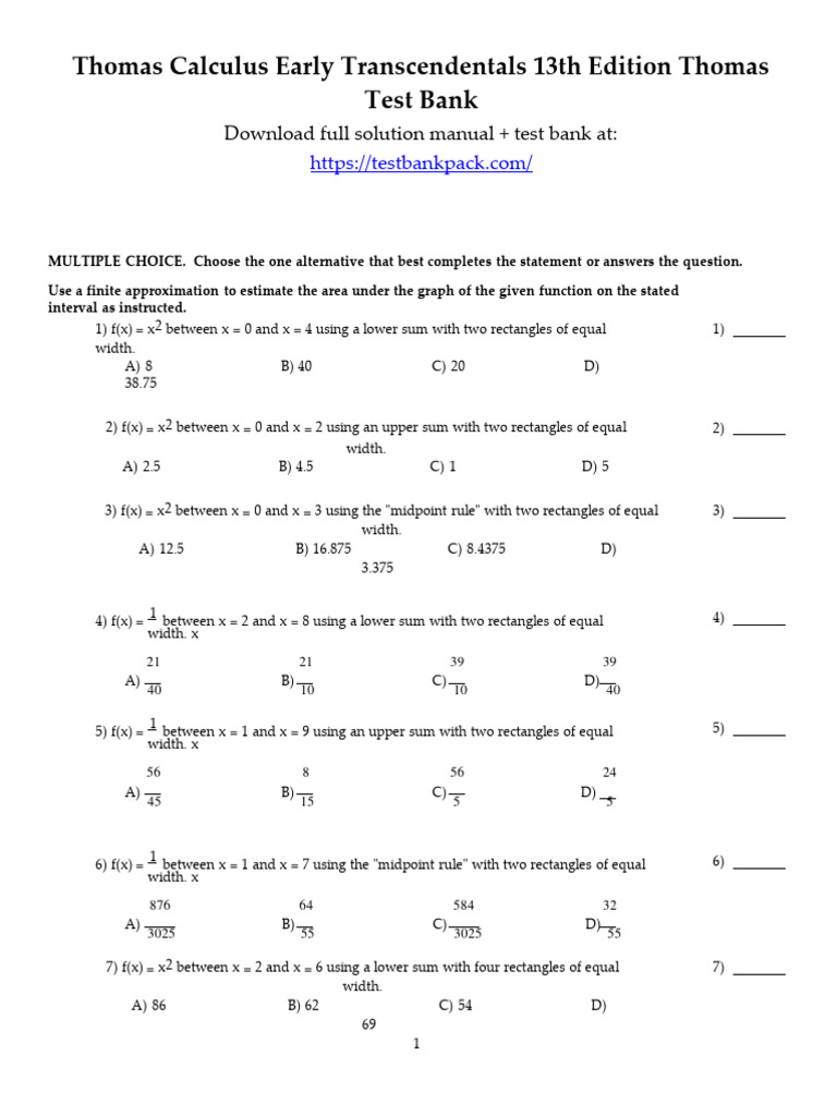 Thomas Calculus 13th Edition Solutions | PDF