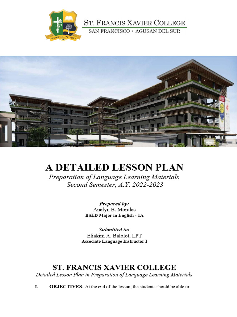 Detailed Lesson Plan (MORALES) | PDF