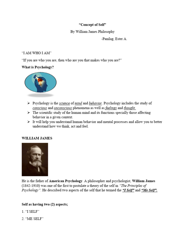 Understanding William James' Self Theory | PDF