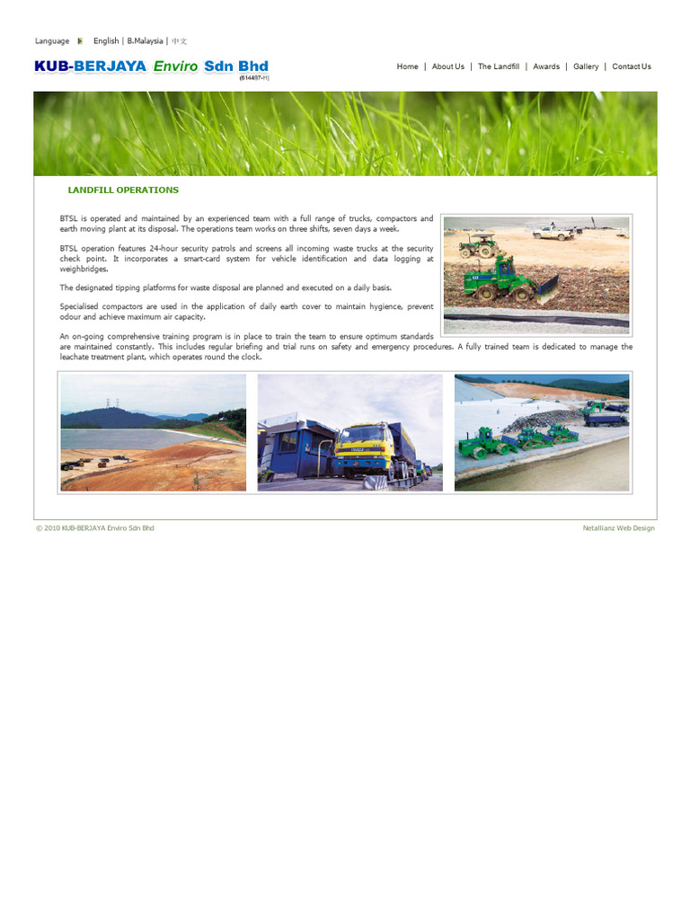 KUB-Berjaya Enviro SDN BHD - Sanitary Landfill & Waste Management ...