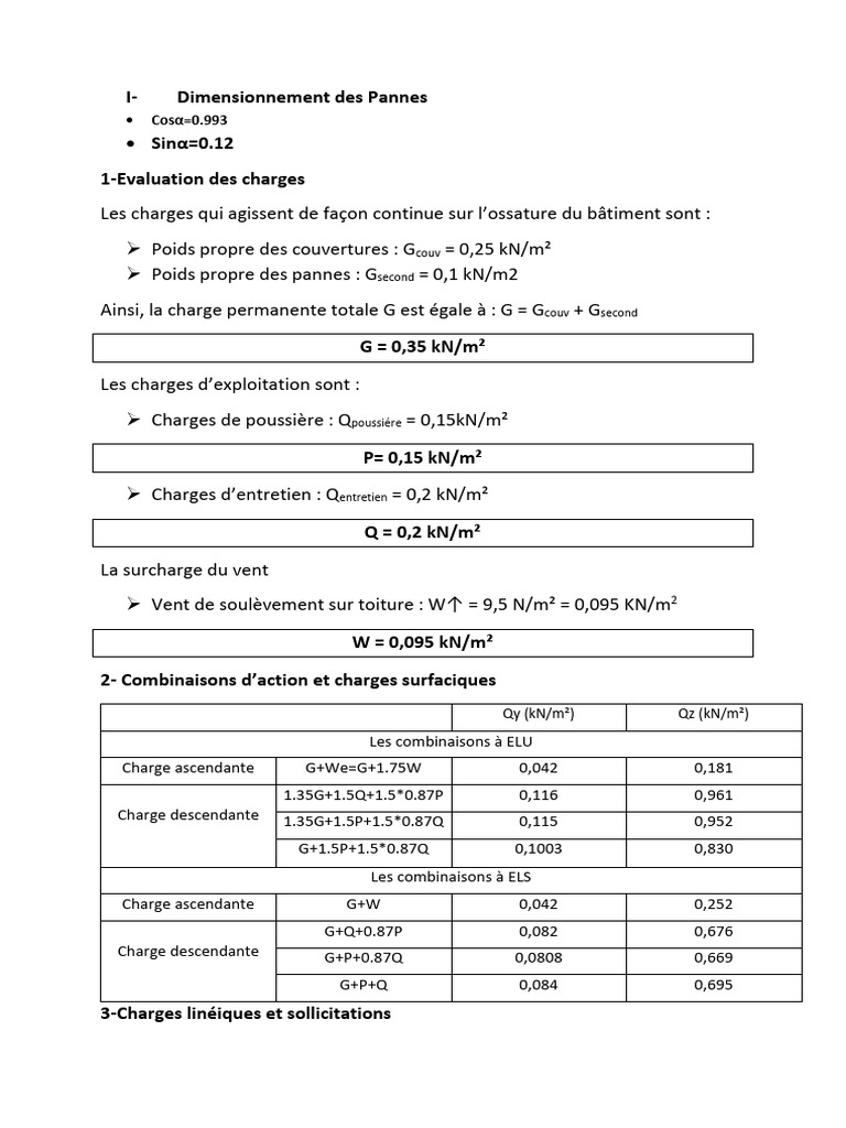 Dimensionnement Des Pannes | PDF