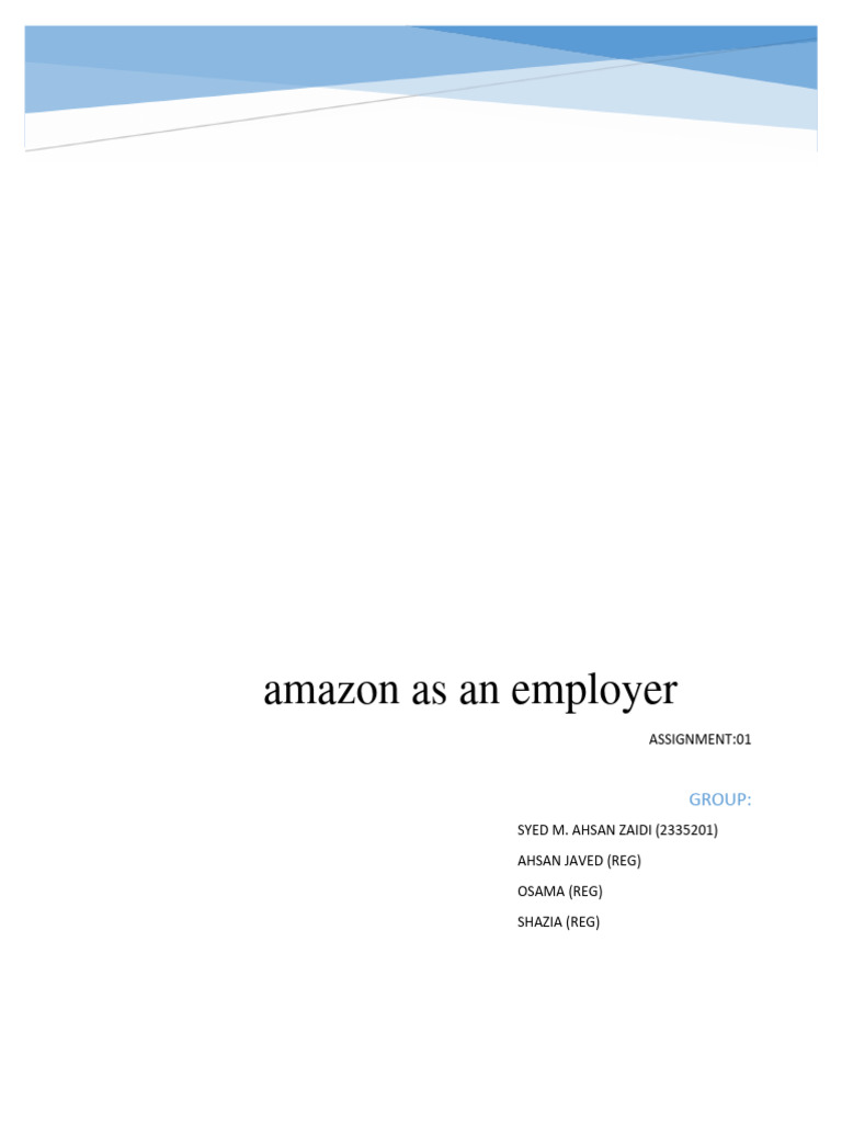 Assignment 1 Amazon Case Study | PDF | Career & Growth