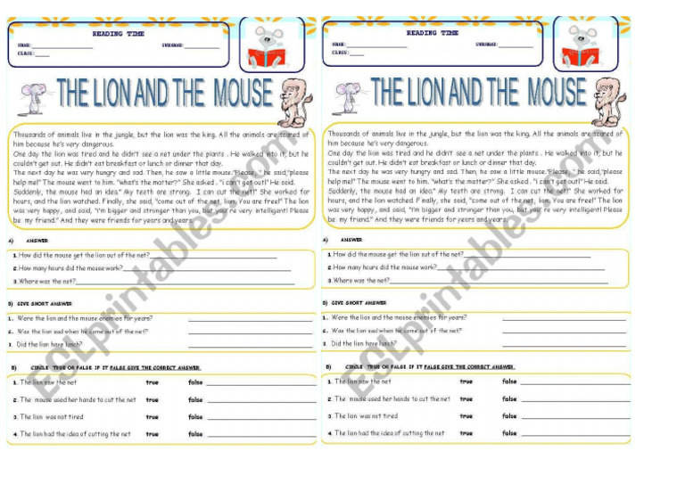 The Lion and The Mouse | PDF
