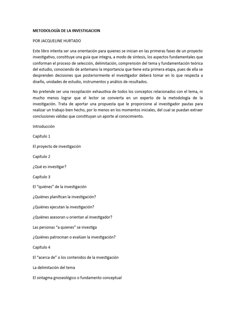 Metodolog+Ìa de La Investigacion | PDF