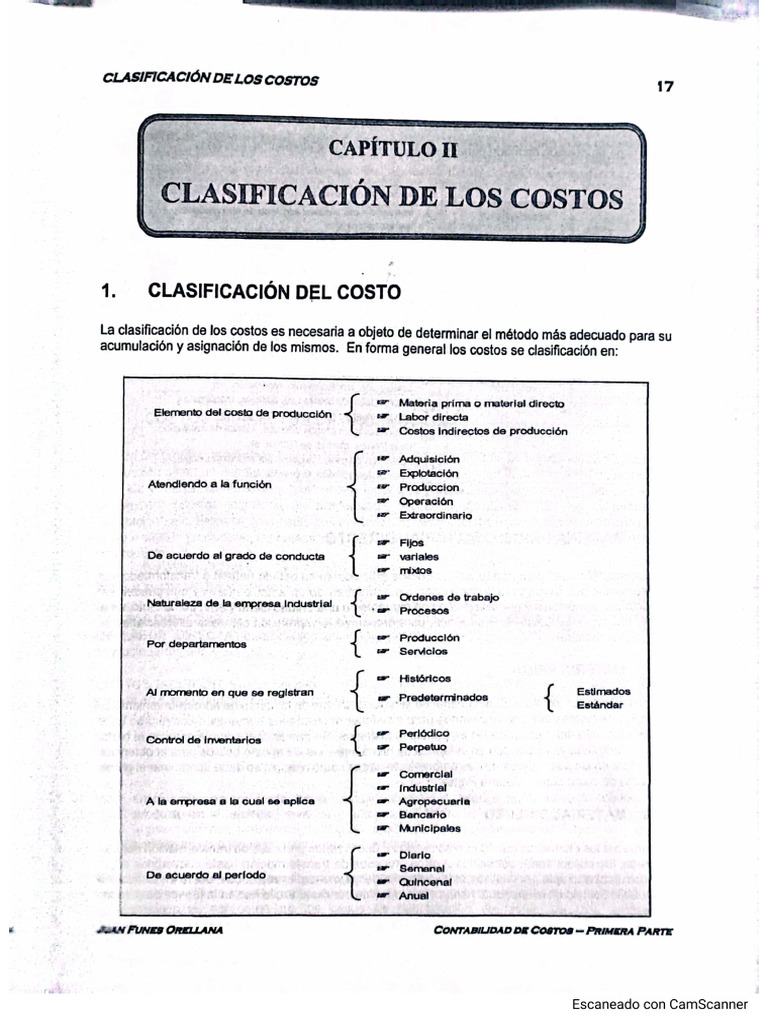 Clasificación de Los Costos | PDF