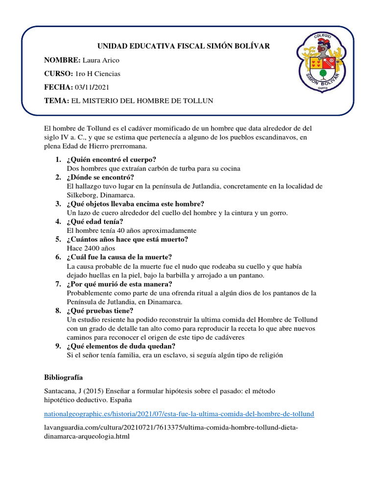 EL Misterio Del Hombre de Tollund | PDF