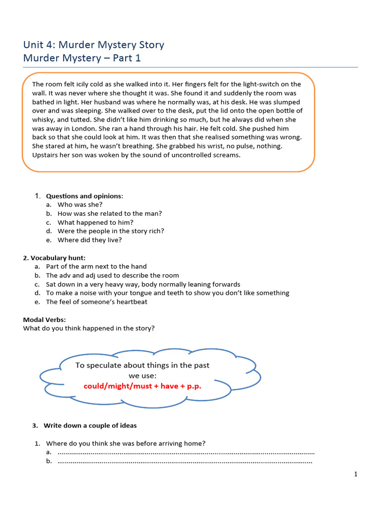 Unit 4 Murder Mystery | PDF