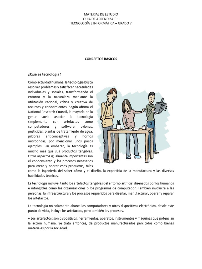 MATERIAL DE ESTUDIO TECNOLOGIA CONCEPTOS BÁSICOS_7mo | PDF | Informática | Conocimiento