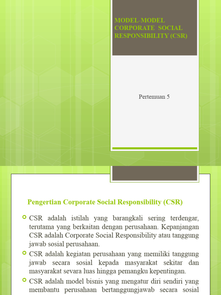 CSR Pert.5 | PDF | Bisnis