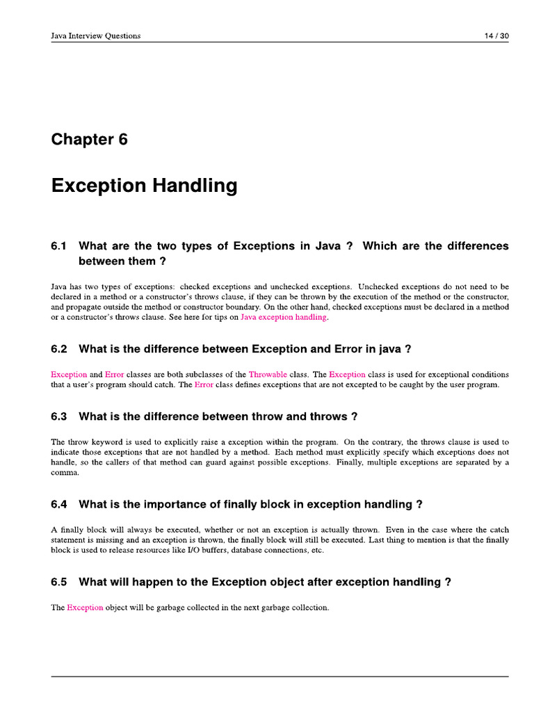 Exception Handling | PDF Exception Handling | PDF