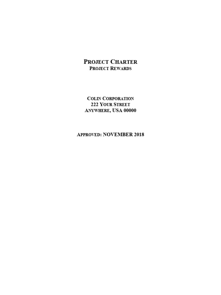Project Rewards Project Charter 6.19 | PDF