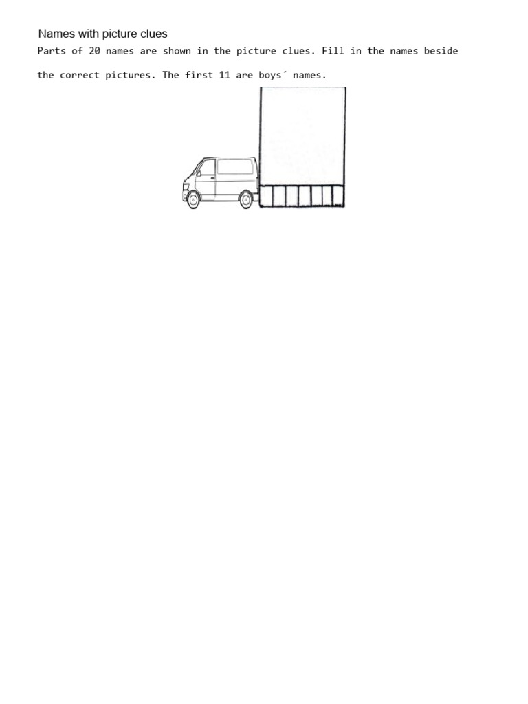 Names With Picture Clues | PDF