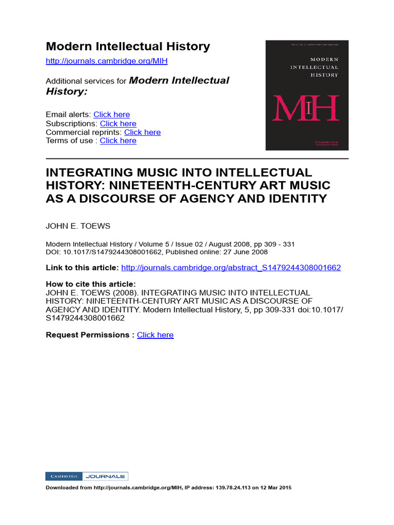 Integrating Music Into Intellectual History | PDF | Georg Wilhelm ... Integrating Music Into Intellectual History | PDF | Georg Wilhelm ...