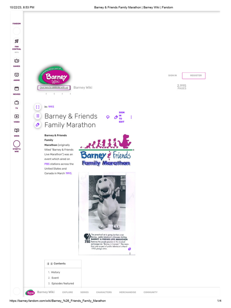 Barney & Friends Family Marathon - Barney Wiki - Fandom | PDF