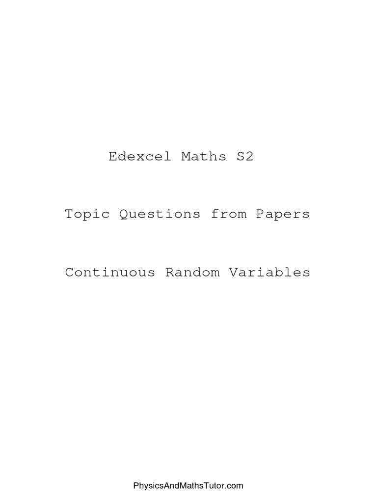 Ch.3 Continuous Random Variables | PDF Ch.3 Continuous Random Variables | PDF