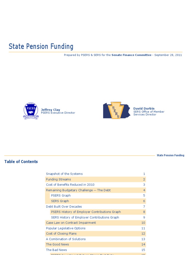 Pennsylvania State Pension Funding Overview | PDF | Defined Benefit ...