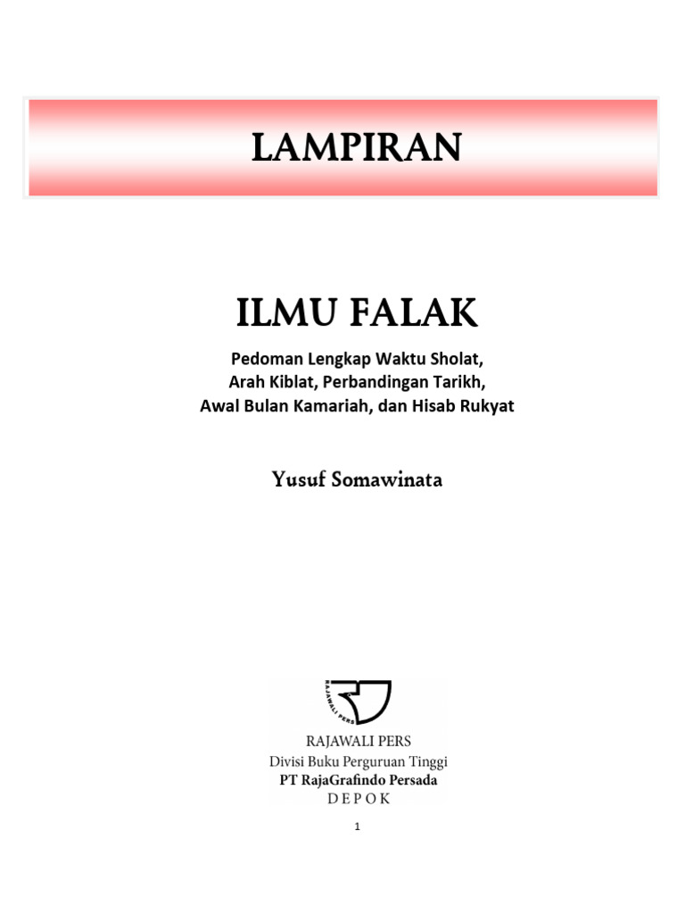 Ilmu Falak Lampiran Final | PDF