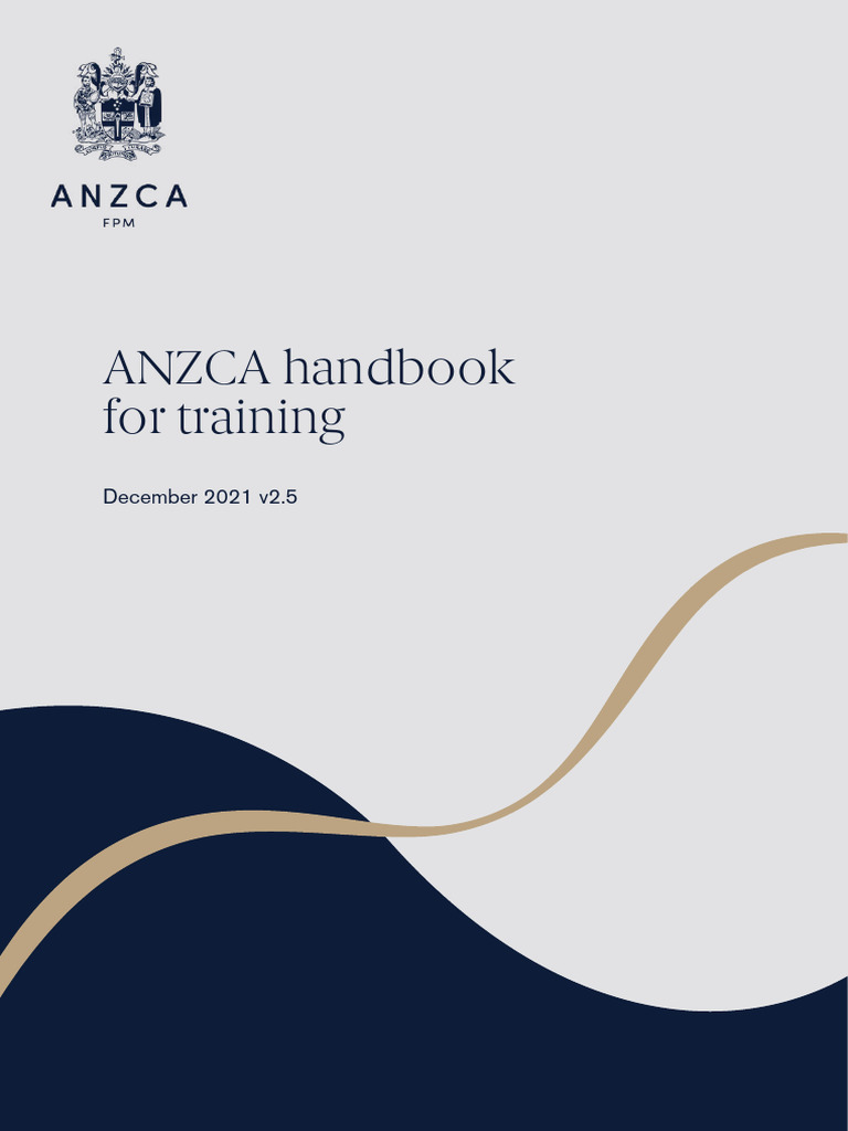 ANZCA Training Handbook | PDF