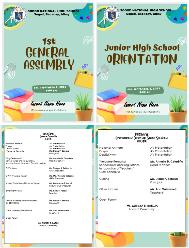 Orientation JHS Program | PDF