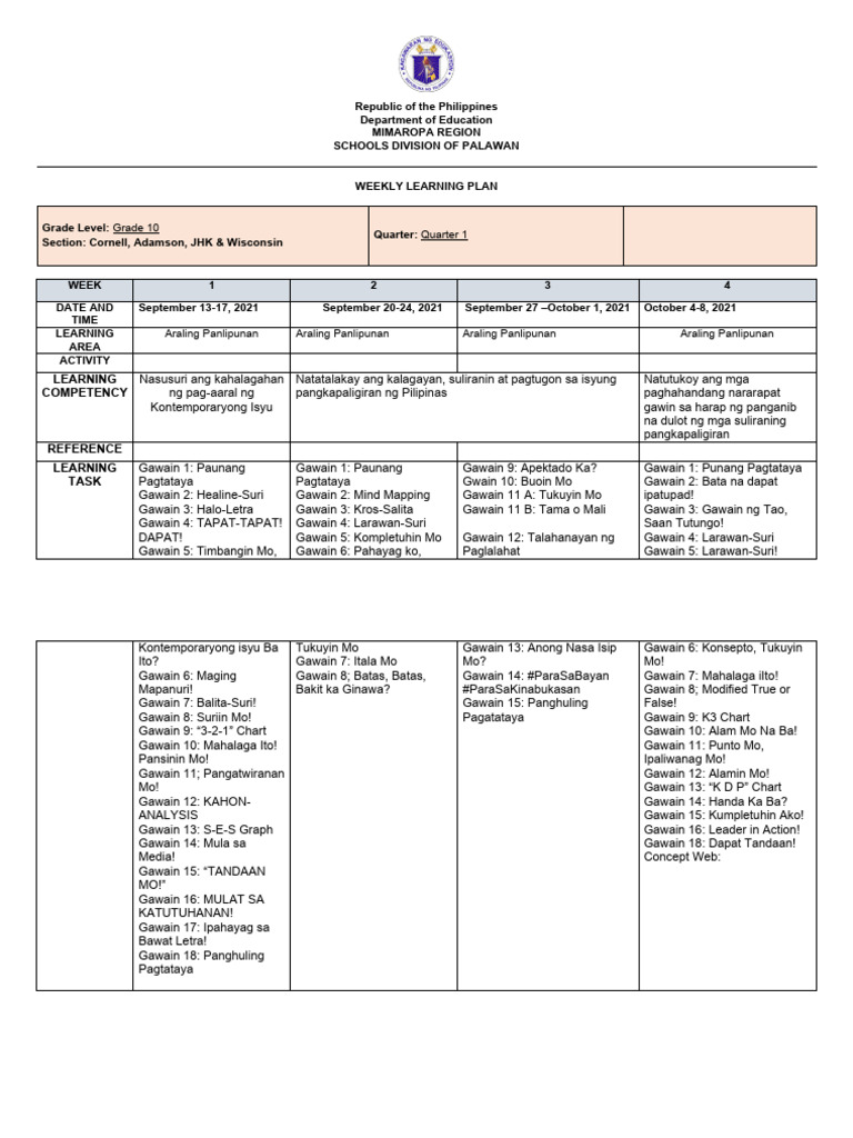 Ap 10 WHLP 2022 | PDF