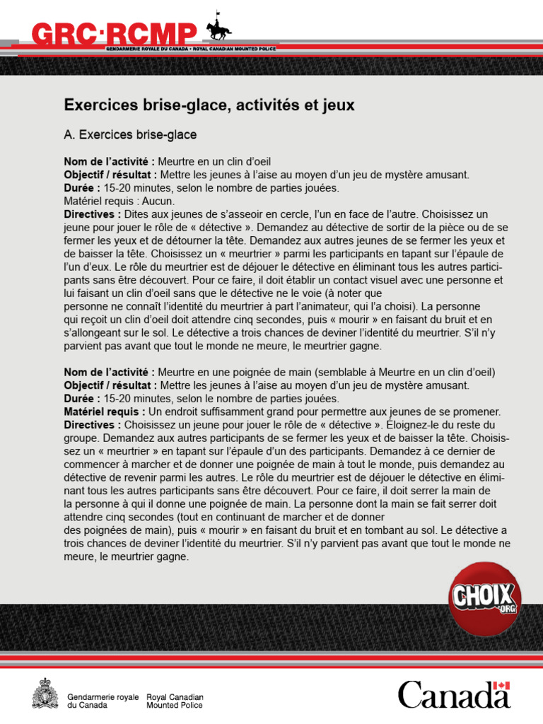Activités Brise-Glace | PDF
