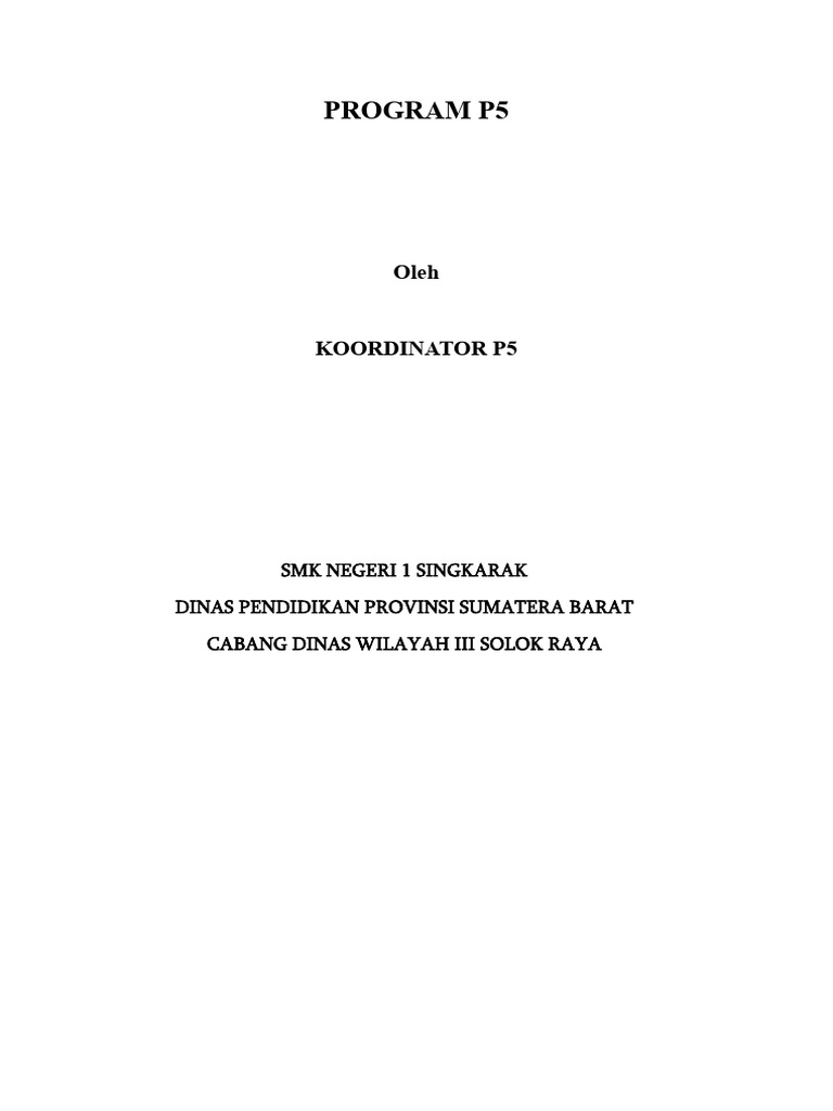 Proposal p5 Baru - 013311 | PDF