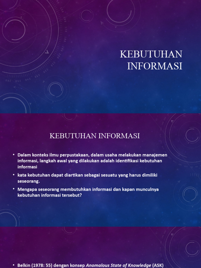 Kebutuhan Informasi | PDF | Karier & Perkembangan