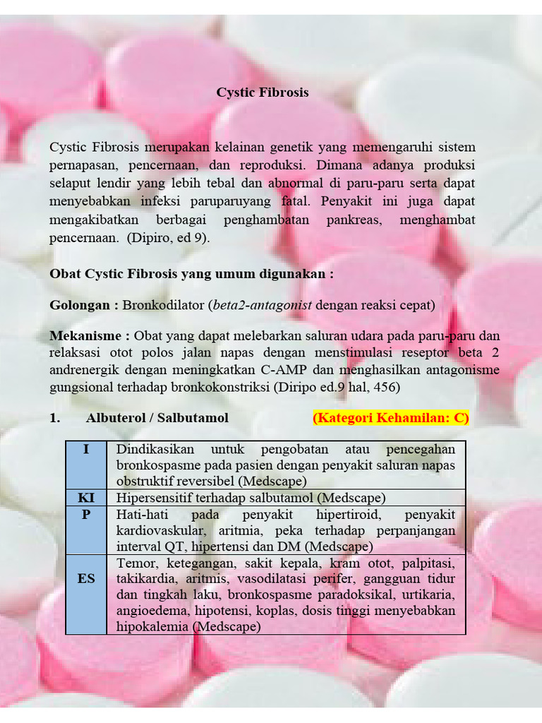 Obat dan Terapi Cystic Fibrosis | PDF