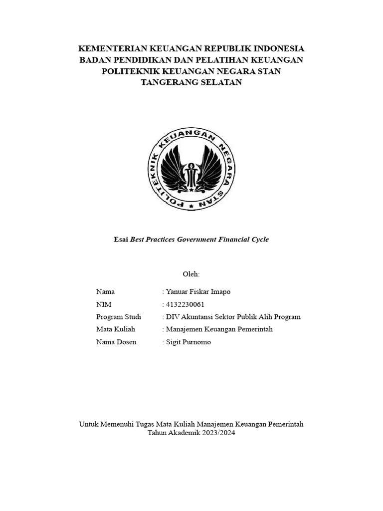 Esai Best Practices Government Financial Cycle | PDF
