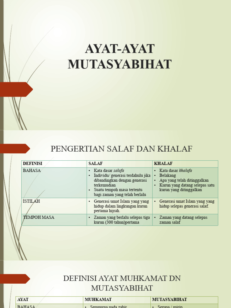 Ayat Ayat Mutasyabihat | PDF