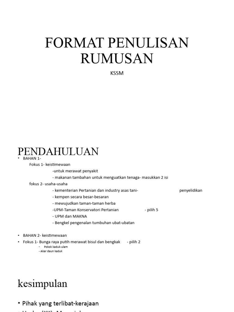 Format Penulisan Rumusan | PDF