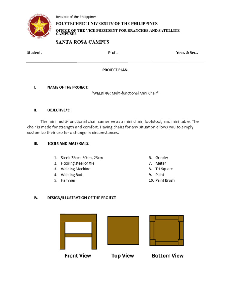 Welding Project Plan (SAMPLE) | PDF
