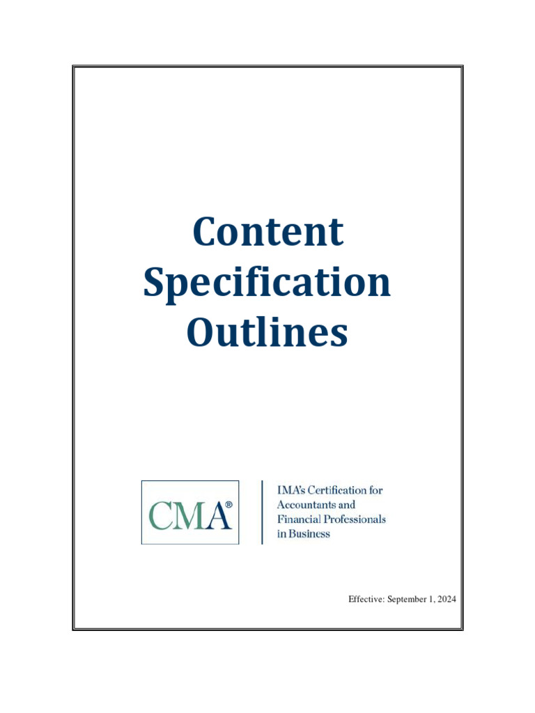2024 CMA Content Specification Outlines Final | PDF