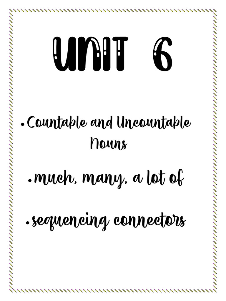 UNIT 6 - Countable and Uncountable | PDF