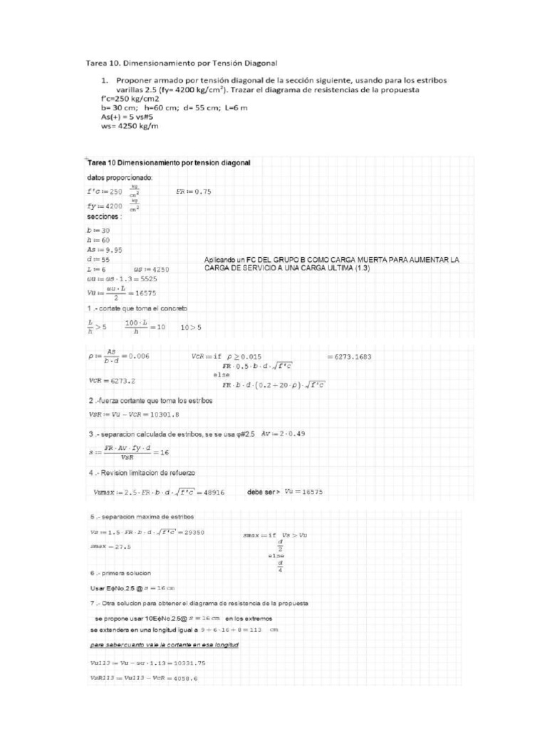 Ejercicios de Tensión Diagonal en Vigas | PDF | Métodos y materiales de ...