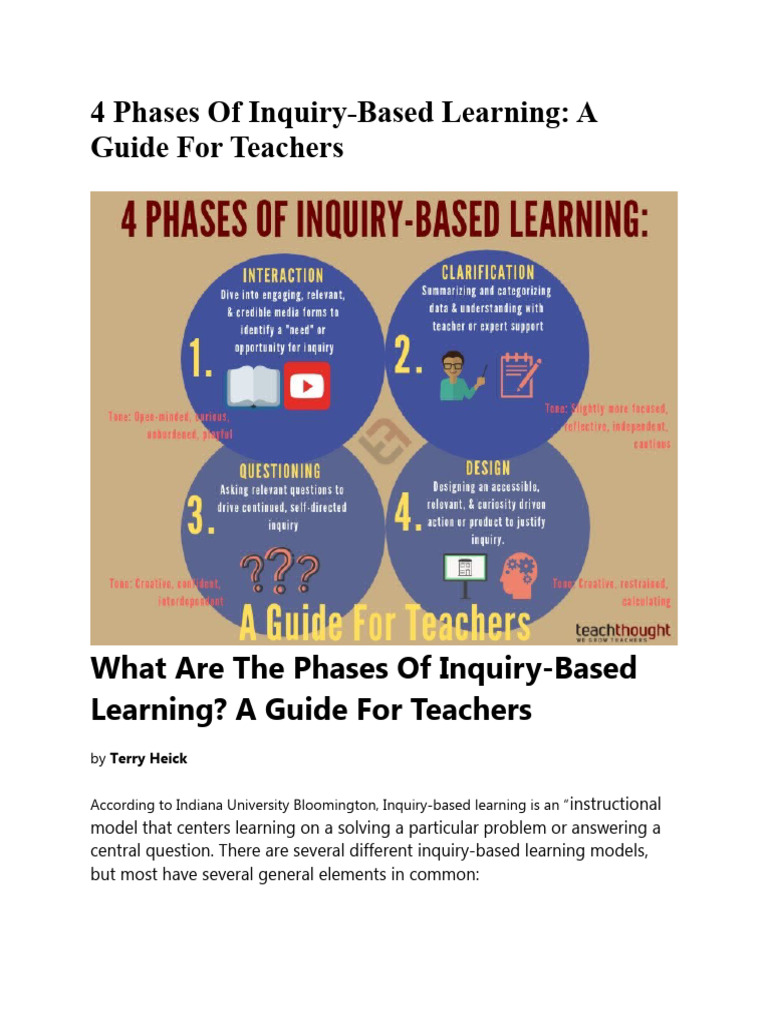 4 Phases of Inquiry Based Learning | PDF